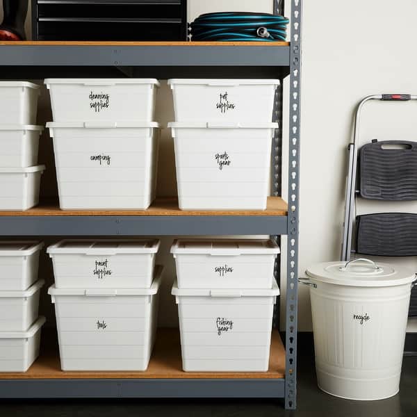 136 Storage Room & Garage Organization Labels with Black Script for ...