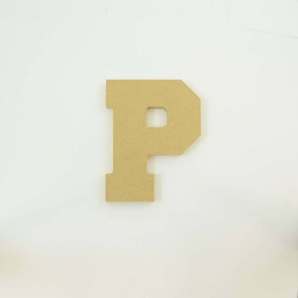 1 Pc, 10 X 3/4" MDF Letter "P" in The Collegiate Font, Thick - natural ...