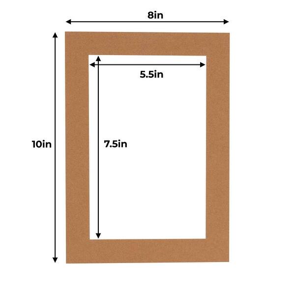 8x10 Mat for 6x8 Photo - Aged Oak Brown Matboard for Frames Measuring 8 ...
