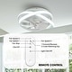 13-inch Matte White Coastal Caged Fandelier Flush Mount Dimmable LED ...