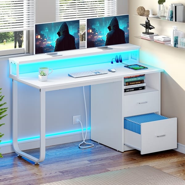 Moasis Computer Desk with Monitor Stand Home Office Gaming Desks with ...