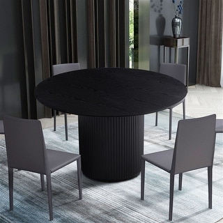 Black Round Dining Table,MDF handcraft Pedestal Dining Room Table - Bed ...