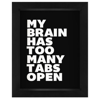 Americanflat Black Framed Shadow Box Sign Decor 'My Brain Has Too Many ...