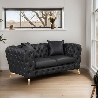 65.5" Modern Upholstered Sofa With Button Tufted Back,2 Seater - Bed ...