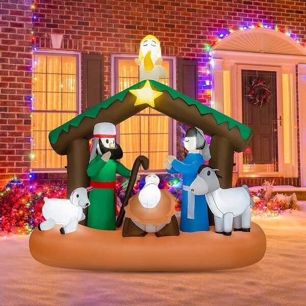 6FT Inflatable Christmas Birth of Jesus Scene Nativity Xmas Decoration ...
