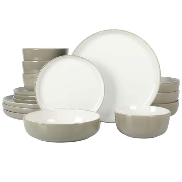 Sur La Table Kitchen Essentials 16-Piece Two-Tone Porcelain Dinnerware ...