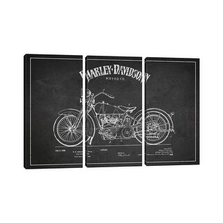 iCanvas "Harley-Davidson Charcoal Patent Blueprint" by Aged Pixel 3 ...