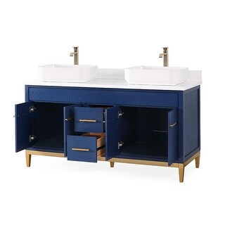 Tennant Brand 60 inch Vessel sink Griffith Double Sink Bathroom Vanity ...