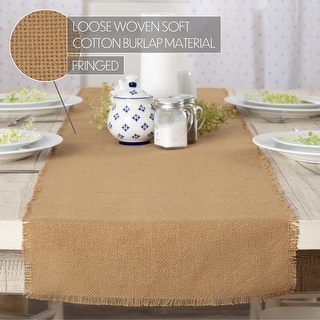 Burlap Fringed Runner - Bed Bath & Beyond - 18065277