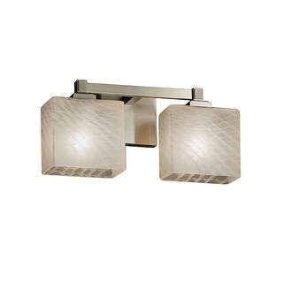 Justice Design Fusion Regency 2-light Brushed Nickel Bath Bar, Weave ...