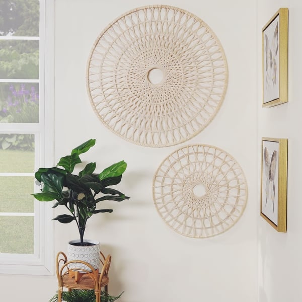 Sagebrook Home 36-inch Brown Round Wicker Wall Decor - A Harmonious ...
