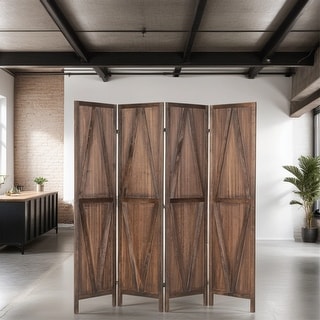 4-Panel Wood Folding Room Divider with 2-Way Hinges - Bed Bath & Beyond ...