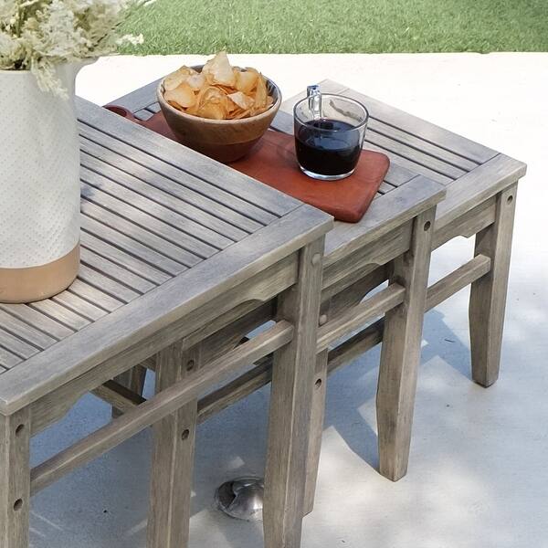 Cambridge Casual West Lake Solid Wood Outdoor Nesting Tables - Bed Bath ...