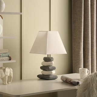 17.5 In. Coastal Darya 5 Stacked Pebble Ceramic Table Lamp - Bed Bath ...