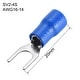 SV2-4S Fork Spade Wire Connector Electrical Crimp Terminal AWG16-14 Bule 50Pcs - 500Pcs SV5.5-6S ...