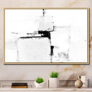 Canvas Contemporary Abstract Framed Wall Art with Black Frame - On Sale ...
