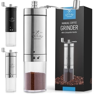 Zulay Kitchen New Manual Coffee Grinder, Folding Handle - Stainless ...