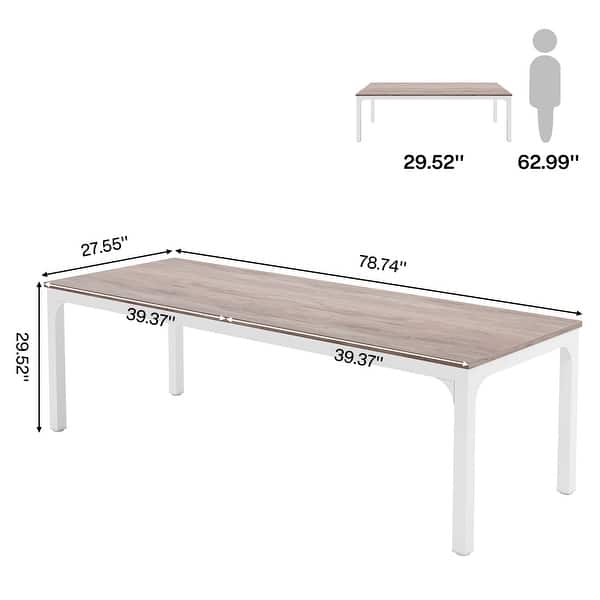 Dining Table for 6-8 Person, 78 inch Long Rectangular Kitchen Dining ...