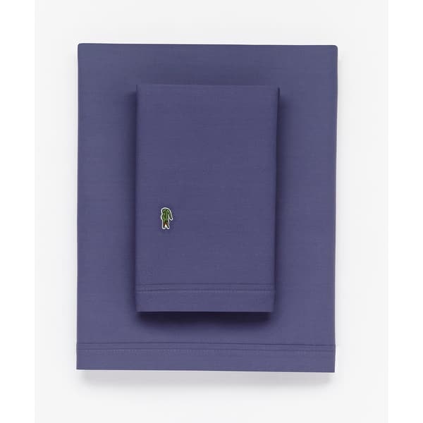 Lacoste Percale Cotton Solid Sheet Set - Bed Bath & Beyond - 38421825