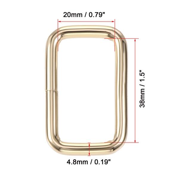 Metal Rectangle Ring Buckles 38x20mm for Bags Belts DIY 20pcs - Gold ...