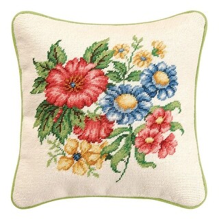 Colonial Williamsburg 14" x 14" Pembroke Needlepoint Pillow - Bed Bath ...