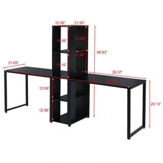 Two Person Computer Desk Double Workstation With Drawer Large Dual Work ...