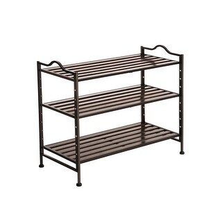 Bronze Slat Shoe Rack - 27" L x 12.2" W x 22" H - Bed Bath & Beyond ...