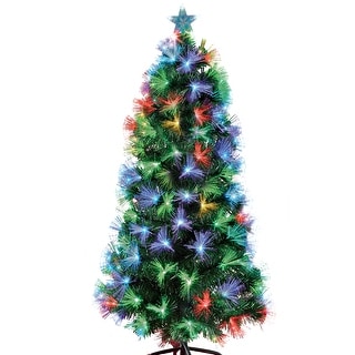 4-Foot Color Changing Fiber Optic Christmas Tree with Remote - 23.62 x ...