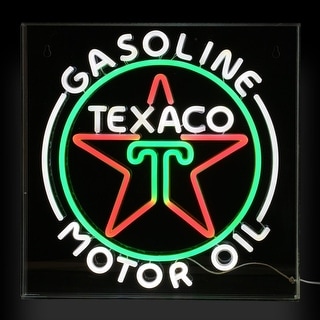 Licensed Texaco Gasoline Motor Oil Acrylic LED Wall Decor Sign - 16" x ...
