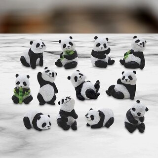 ICE ARMOR 12-PC Cute Panda 2.25"H Mini Panda Figurine Set - Bed Bath ...