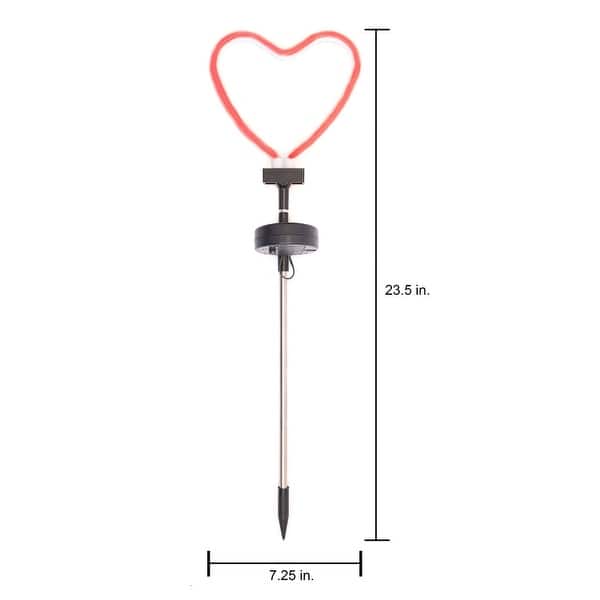 Solar LED Neon Heart Outdoor Garden Decor Stake Light - Bed Bath ...