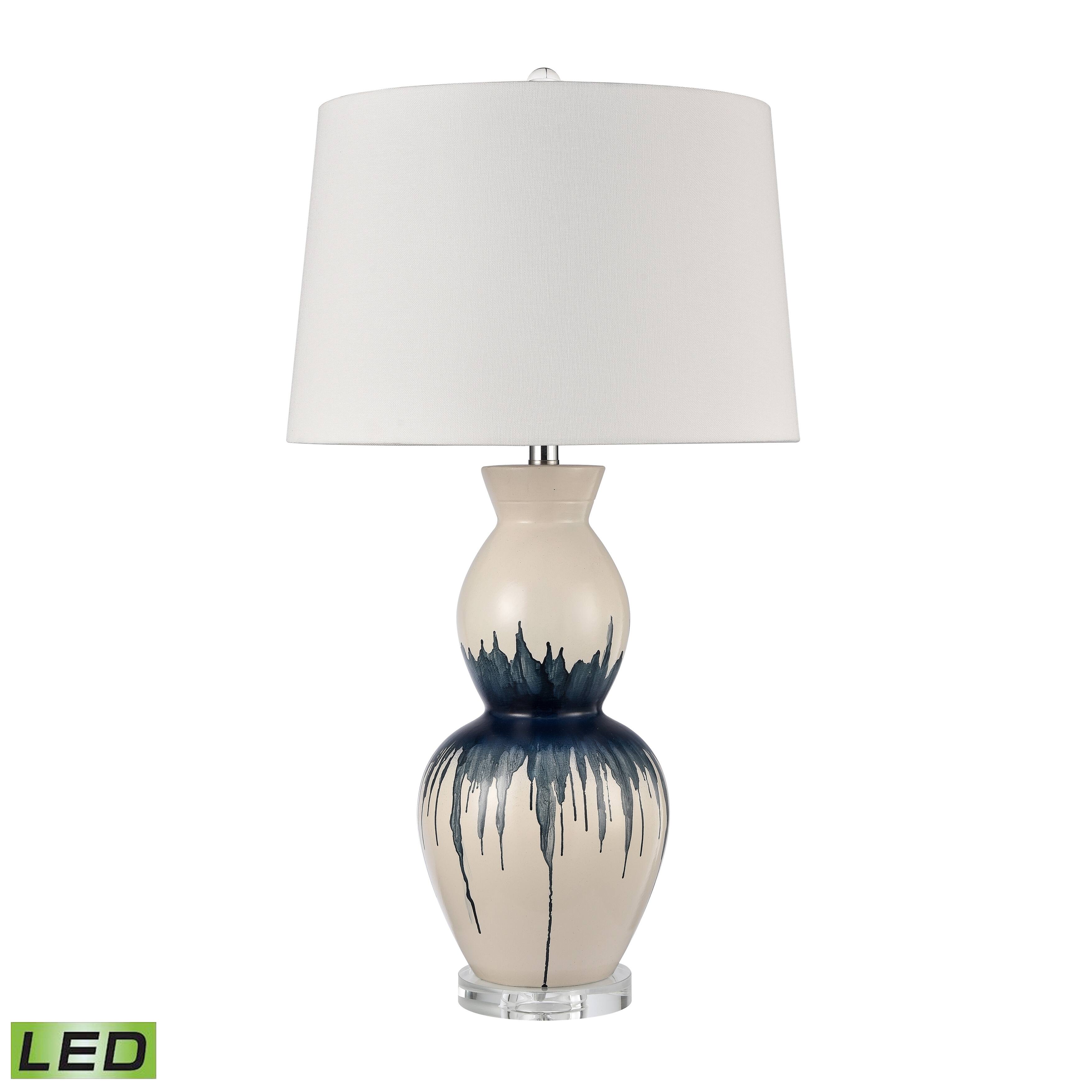 Elk Home Ailen White With White Linen Shade 1 Light Table Lamp - Bed ...
