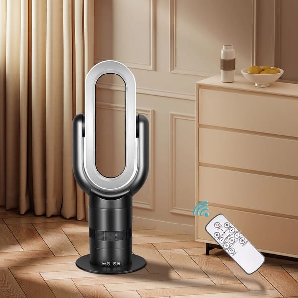 25 in Oscillating Bladeless Fan Heater and Fan Combo Ideal For Four ...