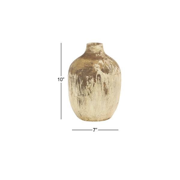 Beige Ceramic Distressed Vase - Bed Bath & Beyond - 29178631