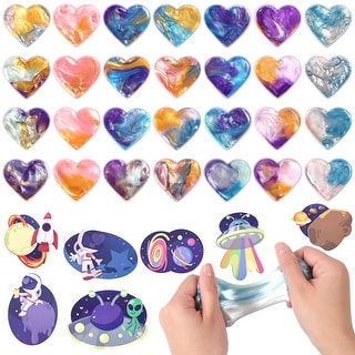 28 Packs Valentines Galaxy Slime with Valentines Day Gift Cards, Slime ...