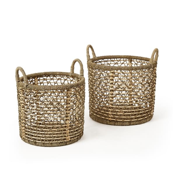 Set Of Two Small Wire Stacking Basket with Fold Down Ear Handles ...