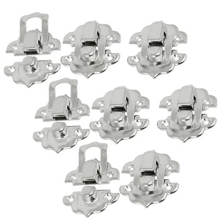 32mmx29mmx8mm Screw Fixed Catches Latches Locks Silver Tone 8pcs for ...