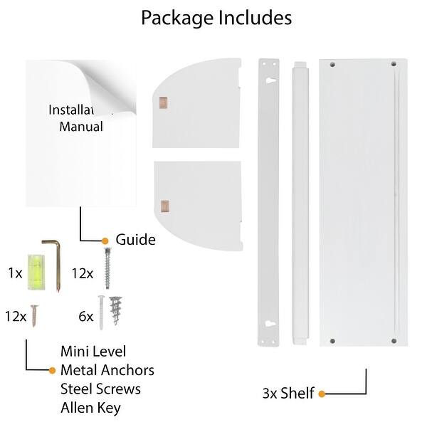 Wallniture Lissa Wood Wall Shelves for Book and Toy Storage (Set of 3 ...