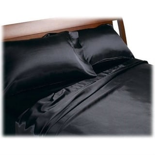 Full / California King size Soft Polyester Satin Sheet Set in Solid ...