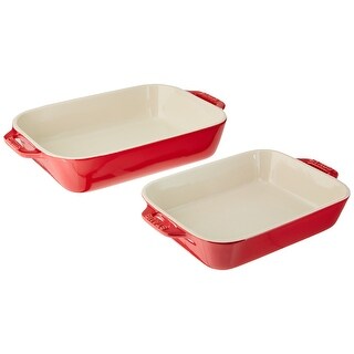 Ceramics Rectangular Baking Dish Set,Includes 7.5" x 6" and 10.5" x 7.5 ...