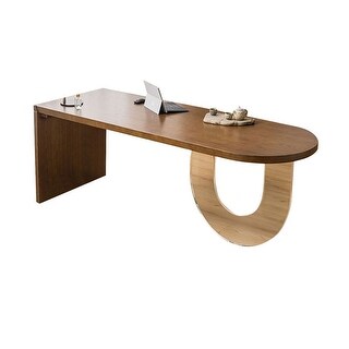 Light Walnut Color Half-circle Solid Wood Acrylic desks - Bed Bath ...