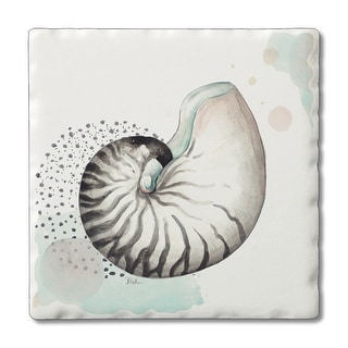 Counterart Absorbent Stone Coasters - Nautilus - Set of 4 - 4x4x1.548 ...