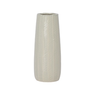 Sagebrook Home Ceramic Cylinder Etched Lines Vase - Bed Bath & Beyond ...