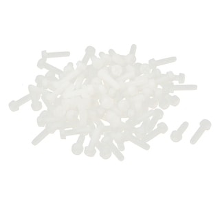 M2.5x10mm Phillips Round Head Nylon Machine Screw Bolt Fastener White ...