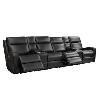 UR livingroom Genuine Leather 4-seat Power Reclining Sofa Dual Power ...