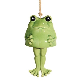 Hanging Ceramic Frog with Dangling Legs Wind Chime - Green - 10.130 x 9 ...