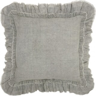 Dainty Ruffle Edged Light Gray Throw Pillow - Bed Bath & Beyond - 39588776