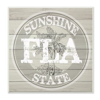 Stupell Florida Sunside State Medallion Wall Plaque Art - 12 x 12 - Bed ...