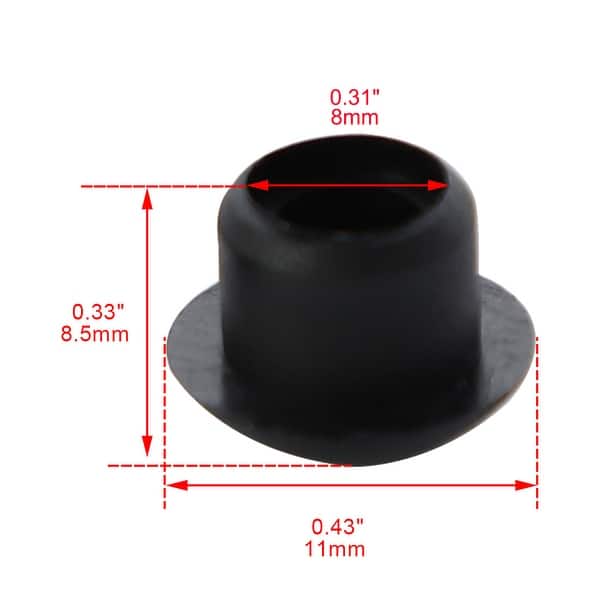 30 Pcs Plastic M8 8mm Dia Flush Type Wiring Hole Plug Caps Black - Bed ...
