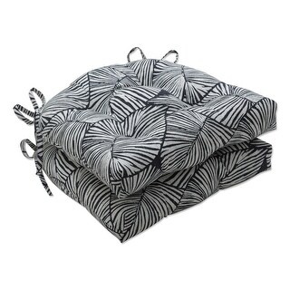 Pillow Perfect Outdoor Talia Noir Deluxe Tufted Chairpad (Set of 2 ...